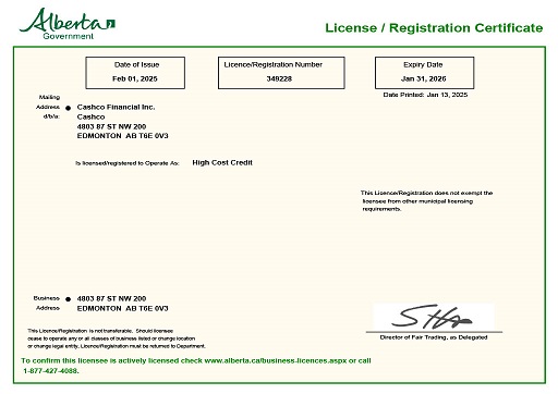 Cashco Online Application