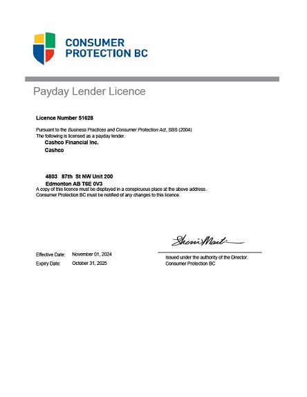 Cashco Online Application