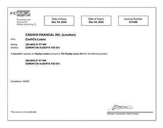 Cashco Online Application